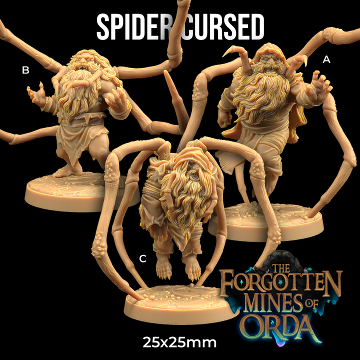 3D Printable Spider Cursed | PRESUPPORTED | Forgotten Mines of Orda by The Dragon Trappers Lodge